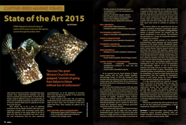 CORAL Magazine’s Captive Bred Marine Fish Species List for 2015 - CORAL ...