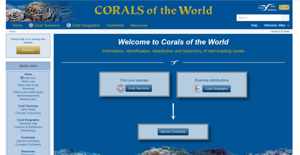 Veron's "Corals of the World" is Launched as Online Database - CORAL Magazine