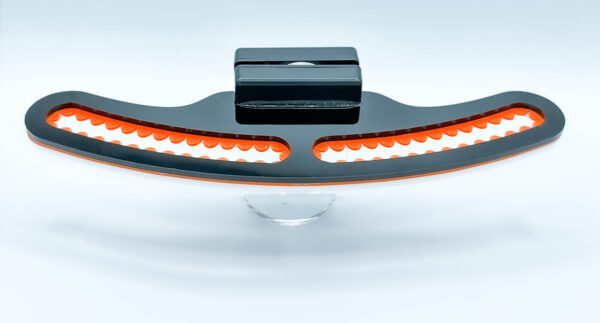 Stingray-Frag-Rack-from-Slide-Loc-Orange-Teeth-Black-Side - CORAL Magazine